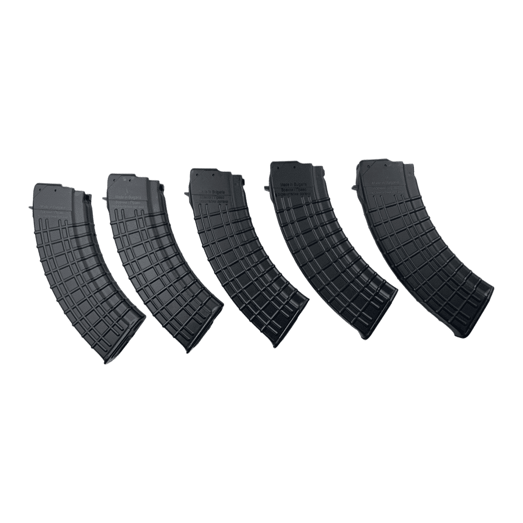 Bulgarian Steel Reinforced Polymer AK47 AKM Magazine 30-RD 5 Pack ...