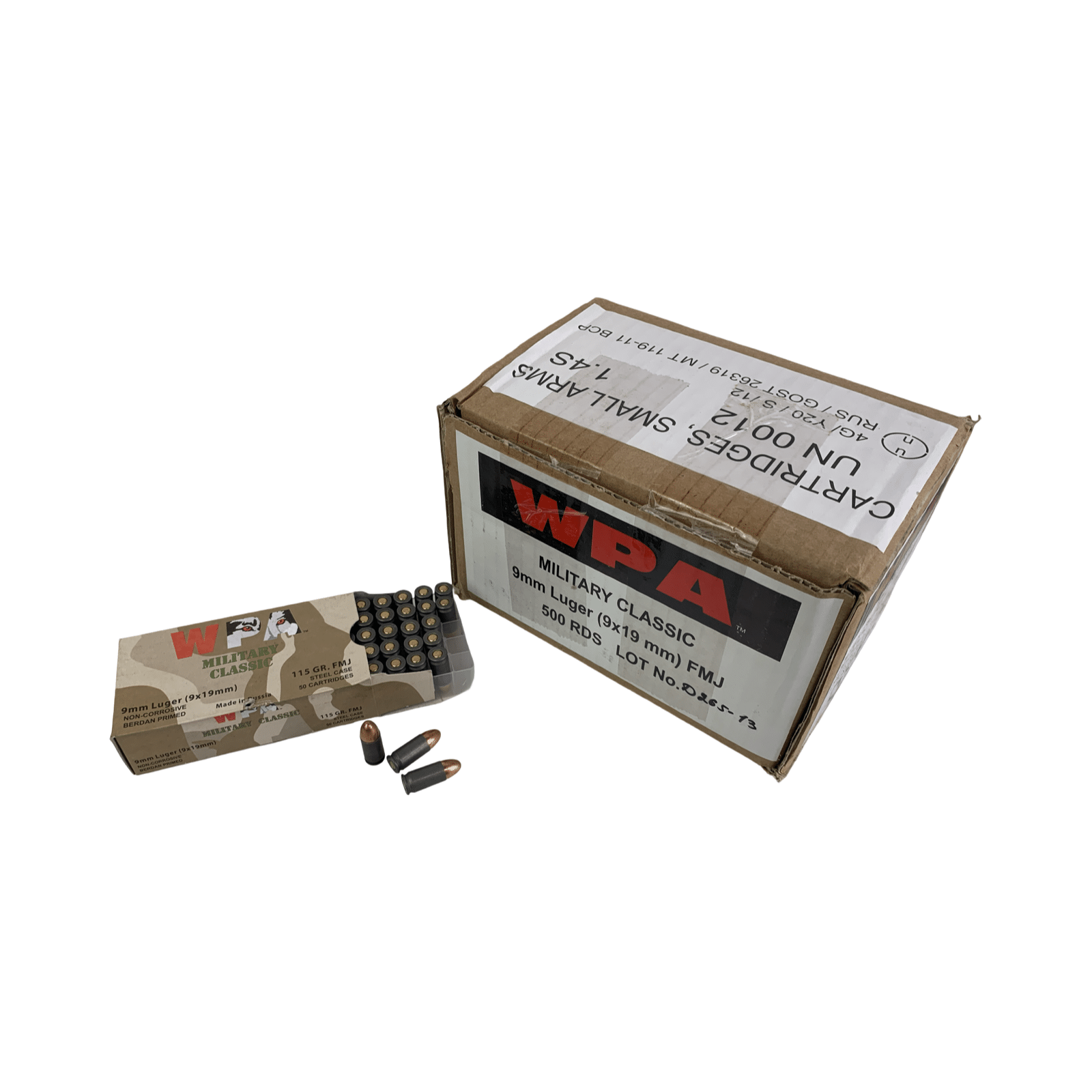 Wolf WPA Military Classic 9mm Luger 9x19mm 115 Gr. FMJ Non Corrosive ...